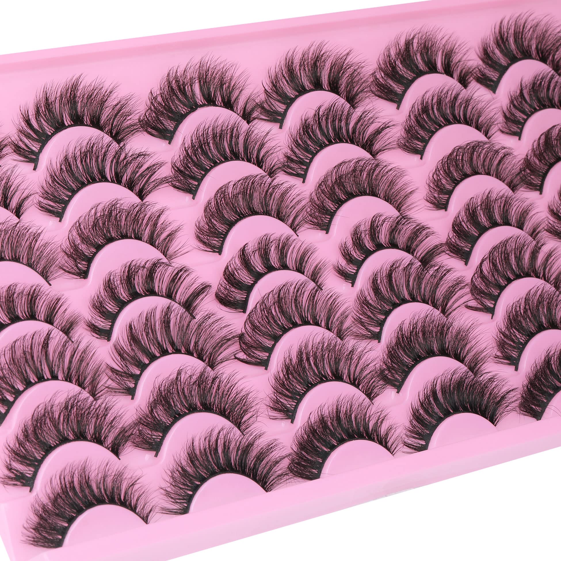 Natural Lashes Mink 7 Styles False Eyelashes Wispy Fluffy Lashes Look Like Extensions 4D Volume Fake Eyelashes 21 Pairs Eye lashes Pack by EYDEVRO (12-15mm)