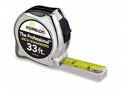 Komelon 433IEHV 6 Pack 33ft. x 1in. The Professional Tape Measure, Chrome