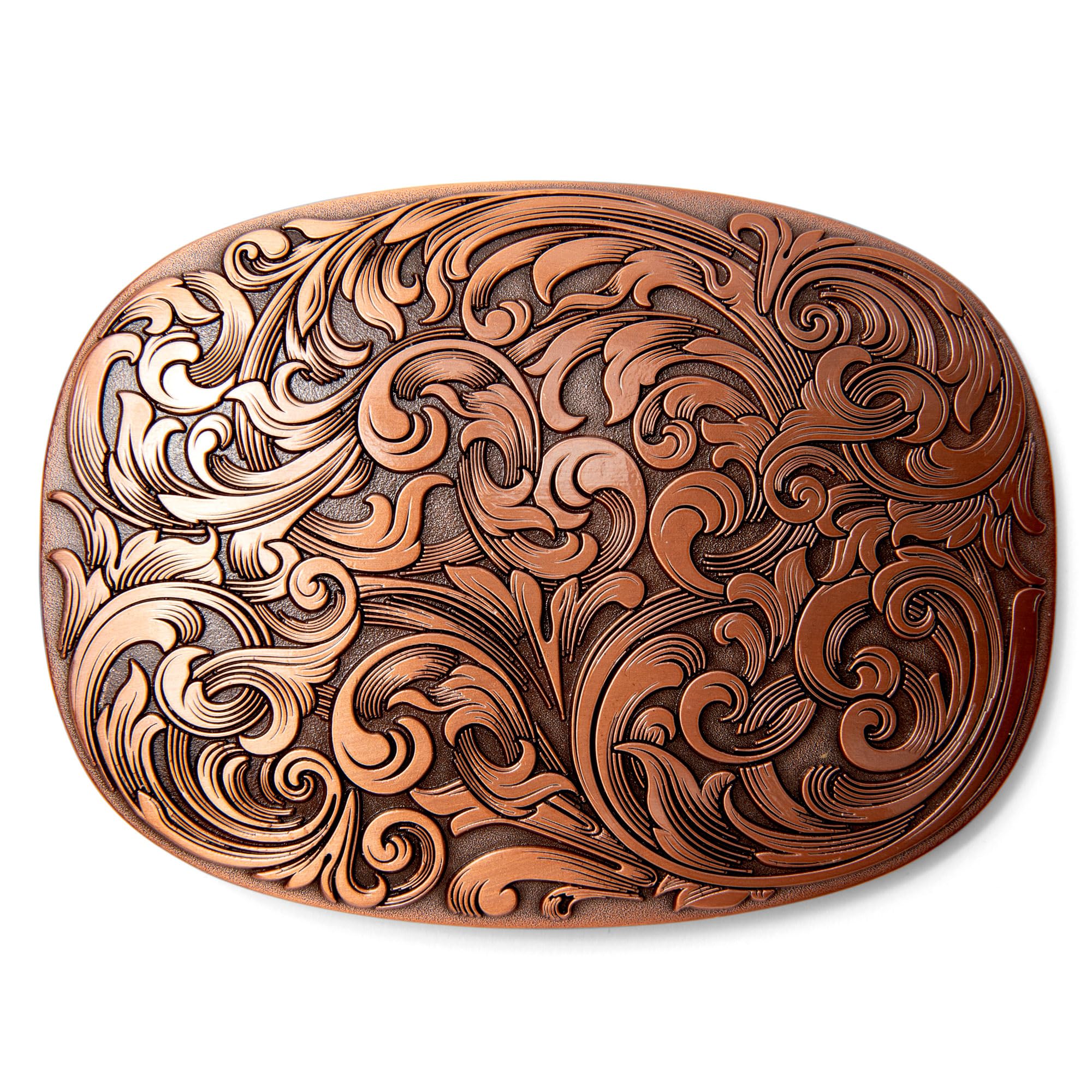 Itera Antique Silver Engraved Floral Belt Buckle - Stylish, Heavy-Duty, Vintage Western Accessory