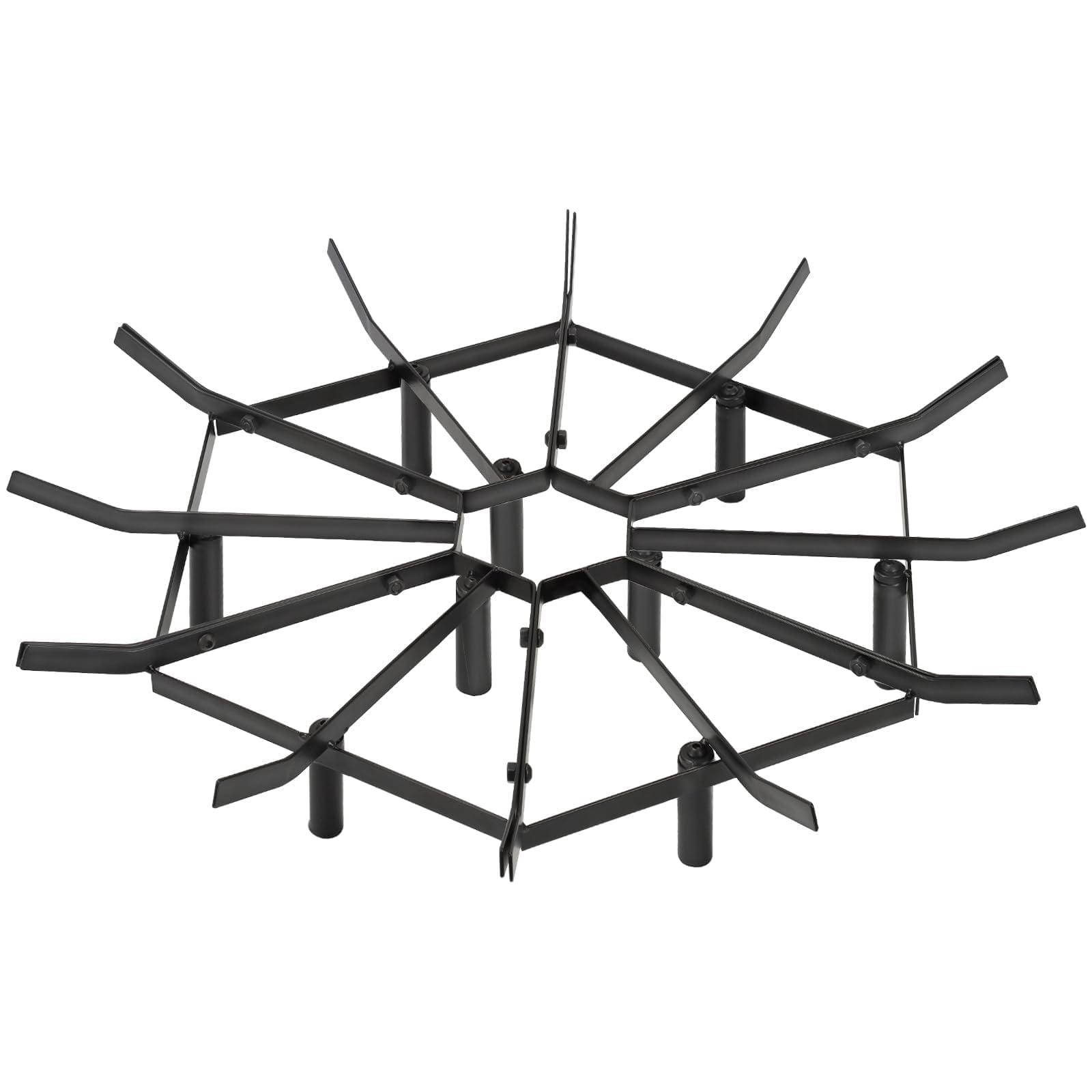 LIANTRAL 24in Fire Pit Grate, Fireplace Round Log Stove Rack Wood Grate for Indoor Outdoor Patio Firewood Burning Rack