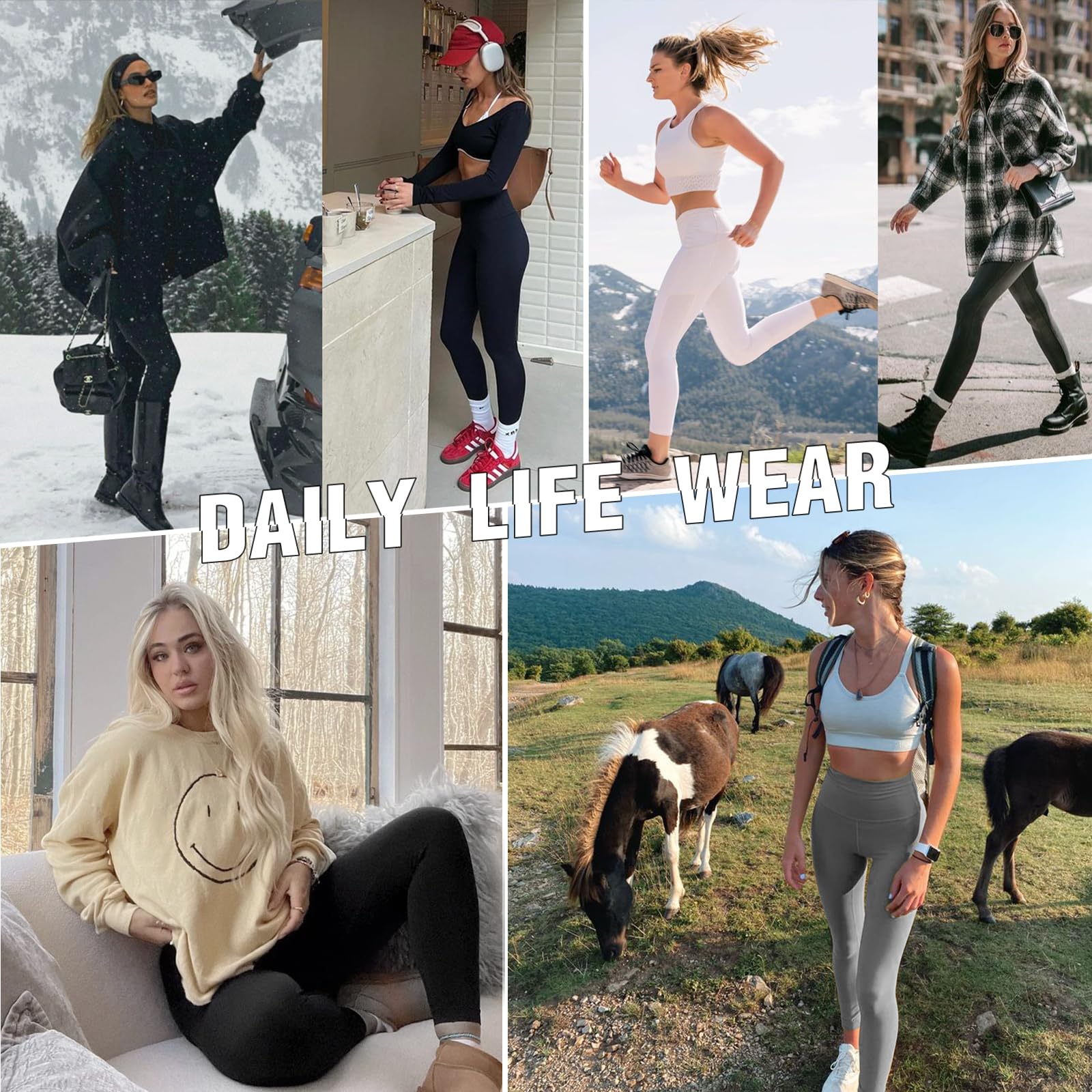 High Waisted Leggings for Women No See-Through-Soft Athletic Tummy Control Black Pants for Running Yoga Workout