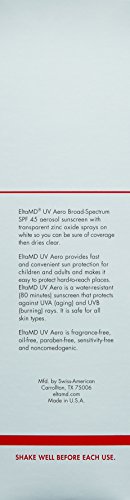 EltaMD UV Aero Full-Body Sunscreen Spray Broad-Spectrum SPF 45, Water-Resistant, Mineral-Based, Non-Greasy, Sheer, Transparent Zinc Oxide Mineral Based Spray Sunscreen 6.0 oz