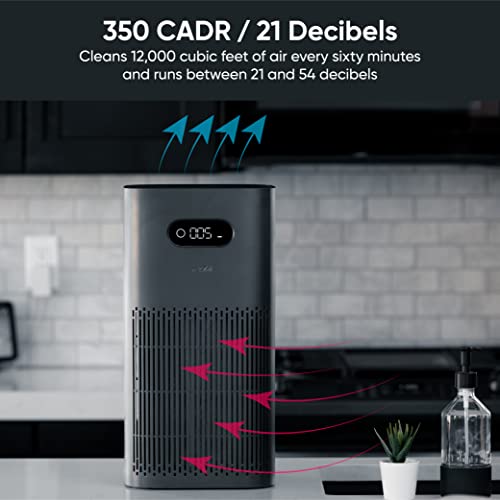 Wyze Air Purifier with Allergen Filter(Standard), for Home Large Room, HEPA 13, 21db Quiet Sleep Mode, 550 sq ft, Remove 99.97% Pet Hair, Pollen, Dust, Dander, Smoke, Smart WiFi Alexa Google, Black