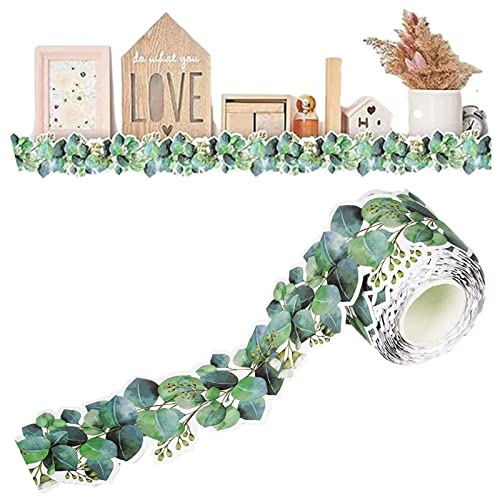 Eucalyptus Border Bulletin Board Classroom Boho Bulletin Wall Decor Trim Border Decor Wall Decals Border Tropical Leaves Greenery Wall Decoration (Eucalyptus Style, 49ft)