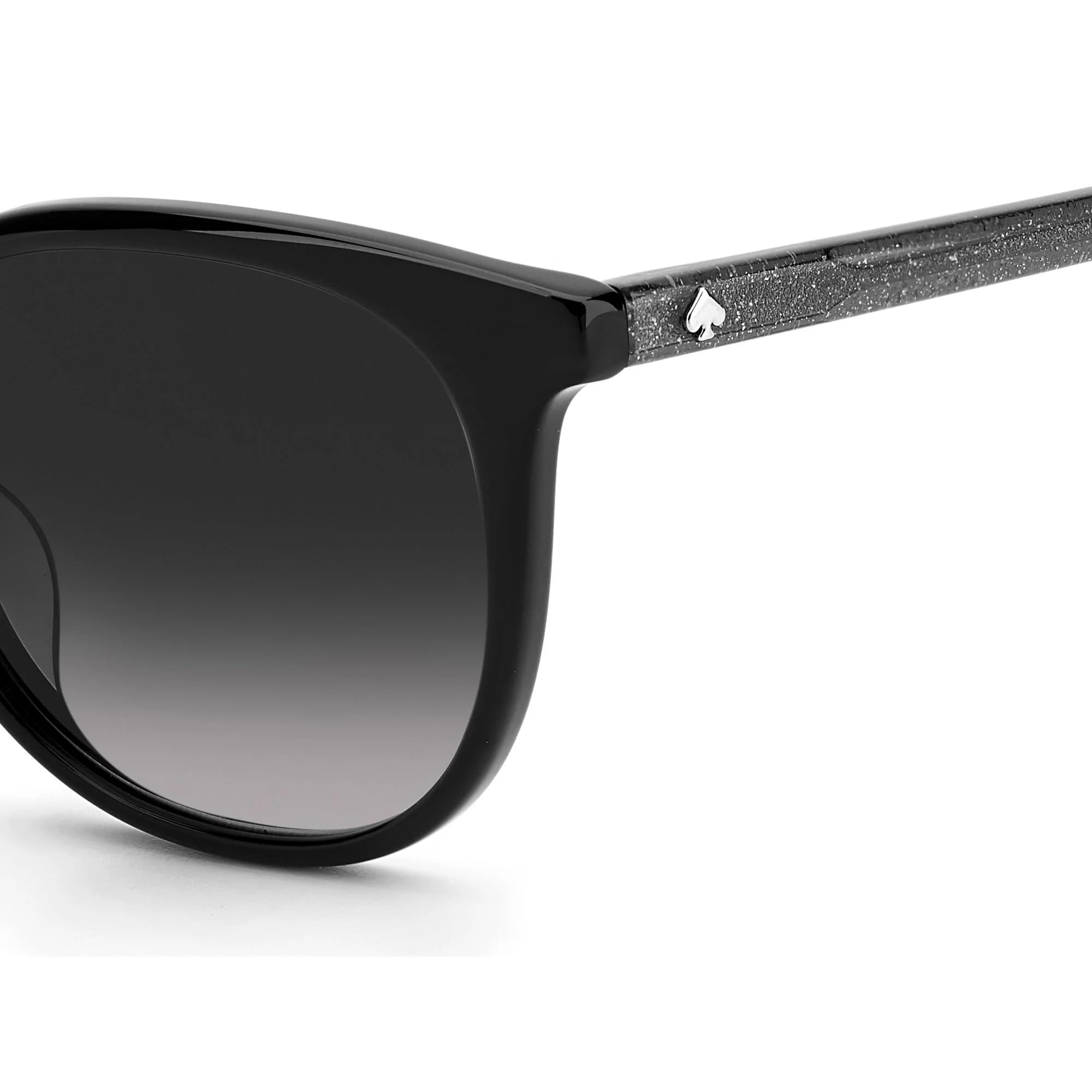 Kate Spade New York Women's Andria/S Round Sunglasses, Black/Gray Shaded, 51mm, 18mm