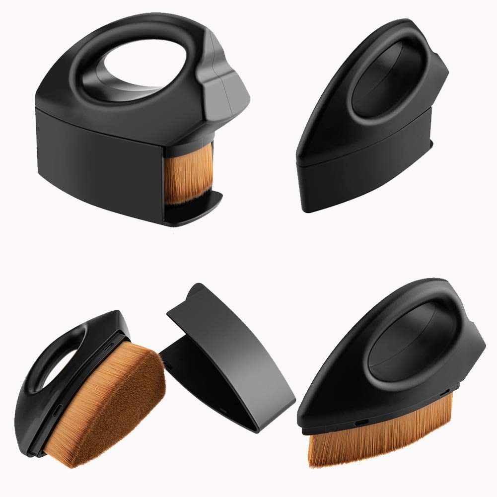 Foundation Brush, Iron Shape Kabuki Foundation Brush for Liquid Foundation with Portable Case, Makeup Brushes for Flawless Base Makeup Finish