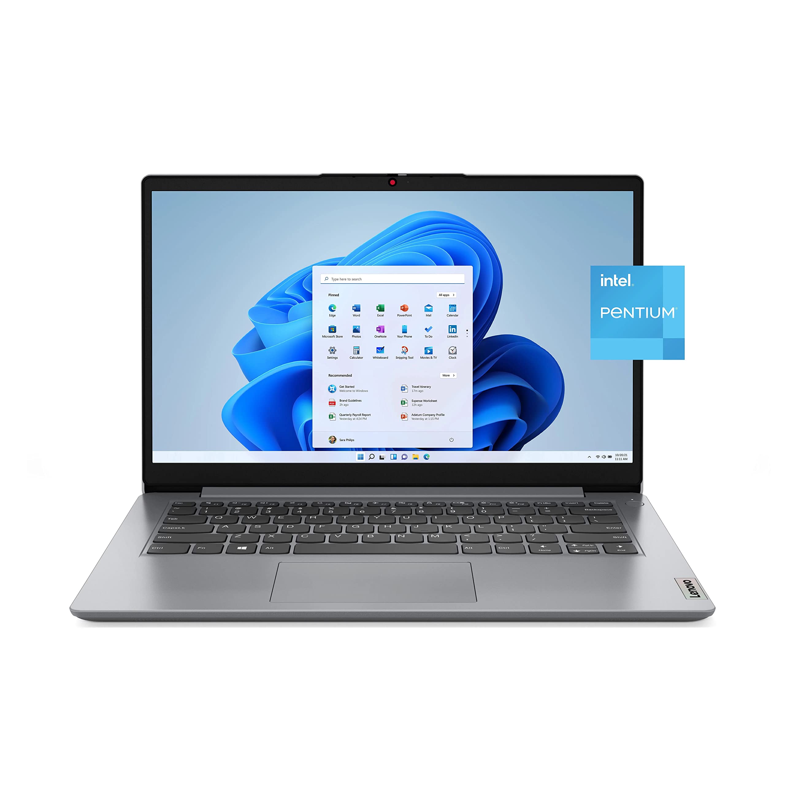 Lenovo Ideapad 14.0" HD Laptop, Intel Pentium N5030 Quad Core processor, 4GB RAM, WiFi, Webcam, Bluetooth, HDMI, 1-Year Microsoft 365, Window 11 in S mode, Z&O Accessories (Cloud Grey | 128G EMMC)