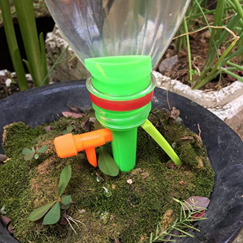 Hengyi Self Watering Spikes, Automatic Water Seepage Device, Garden Irrigation System with Adjustable Control Valve