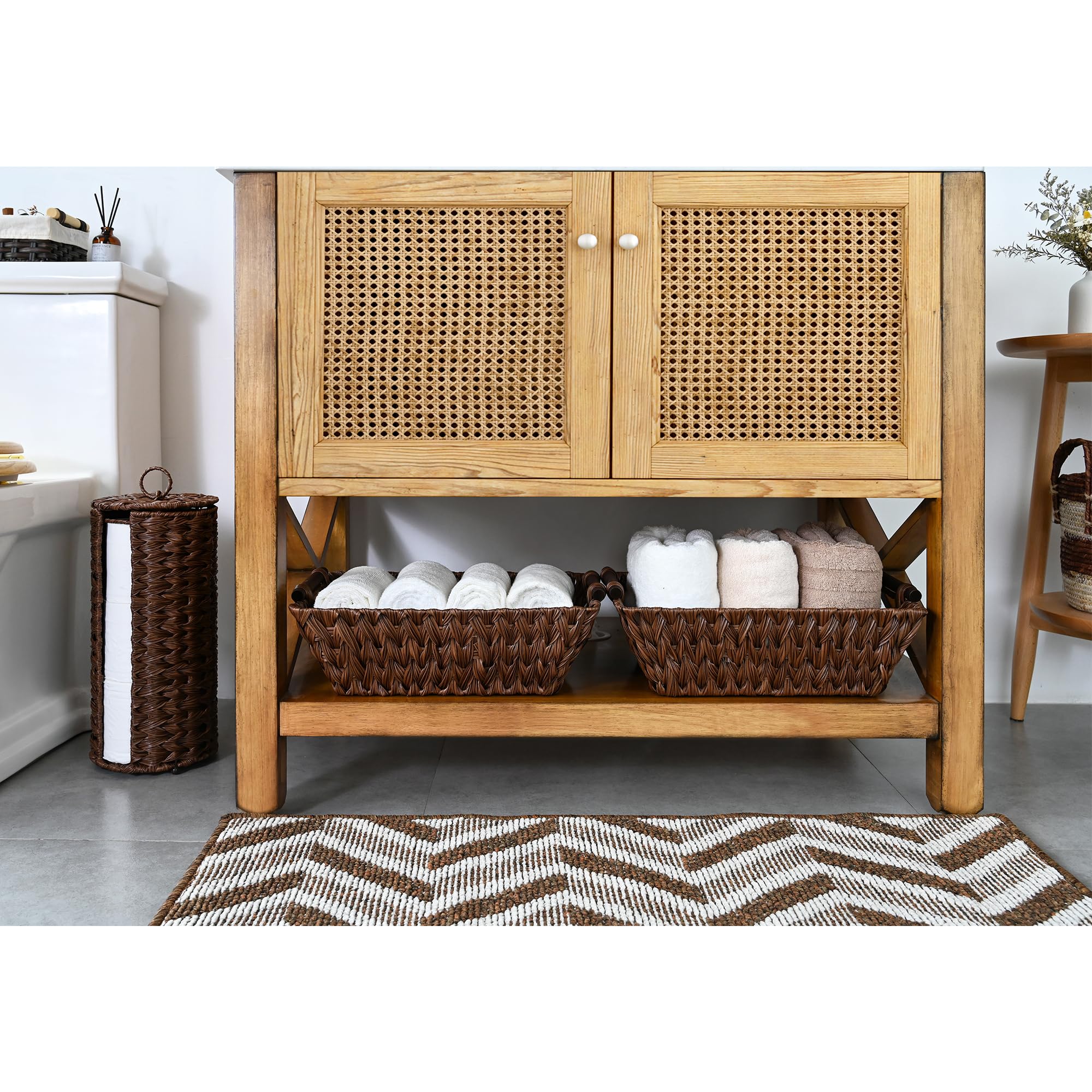 GRANNY SAYS Bundle of 2-Pack Wicker Baskets & 3-Pack Wicker Storage Baskets