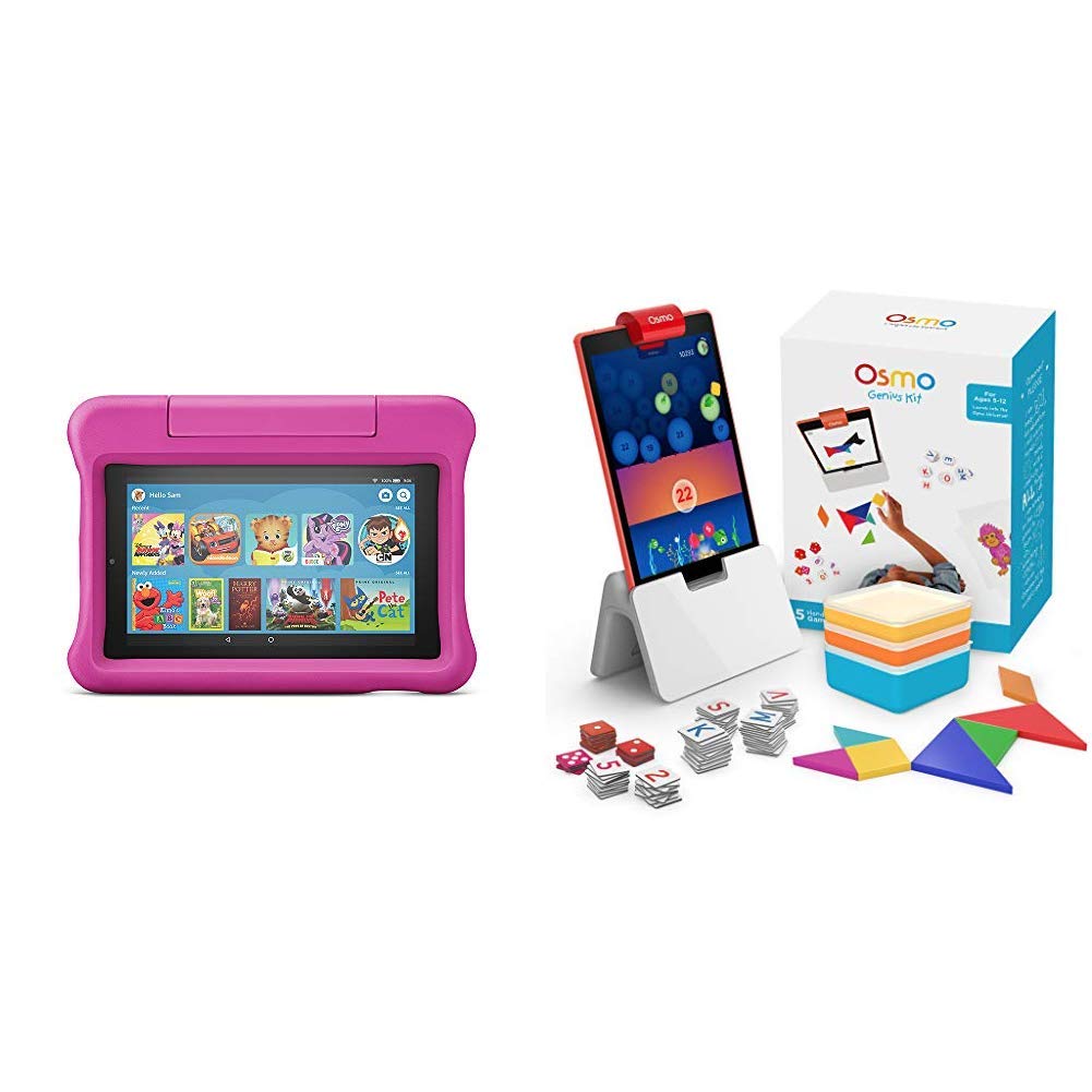 Fire 7 Kids Edition Tablet + Osmo Genius Kit Bundle (Pink)