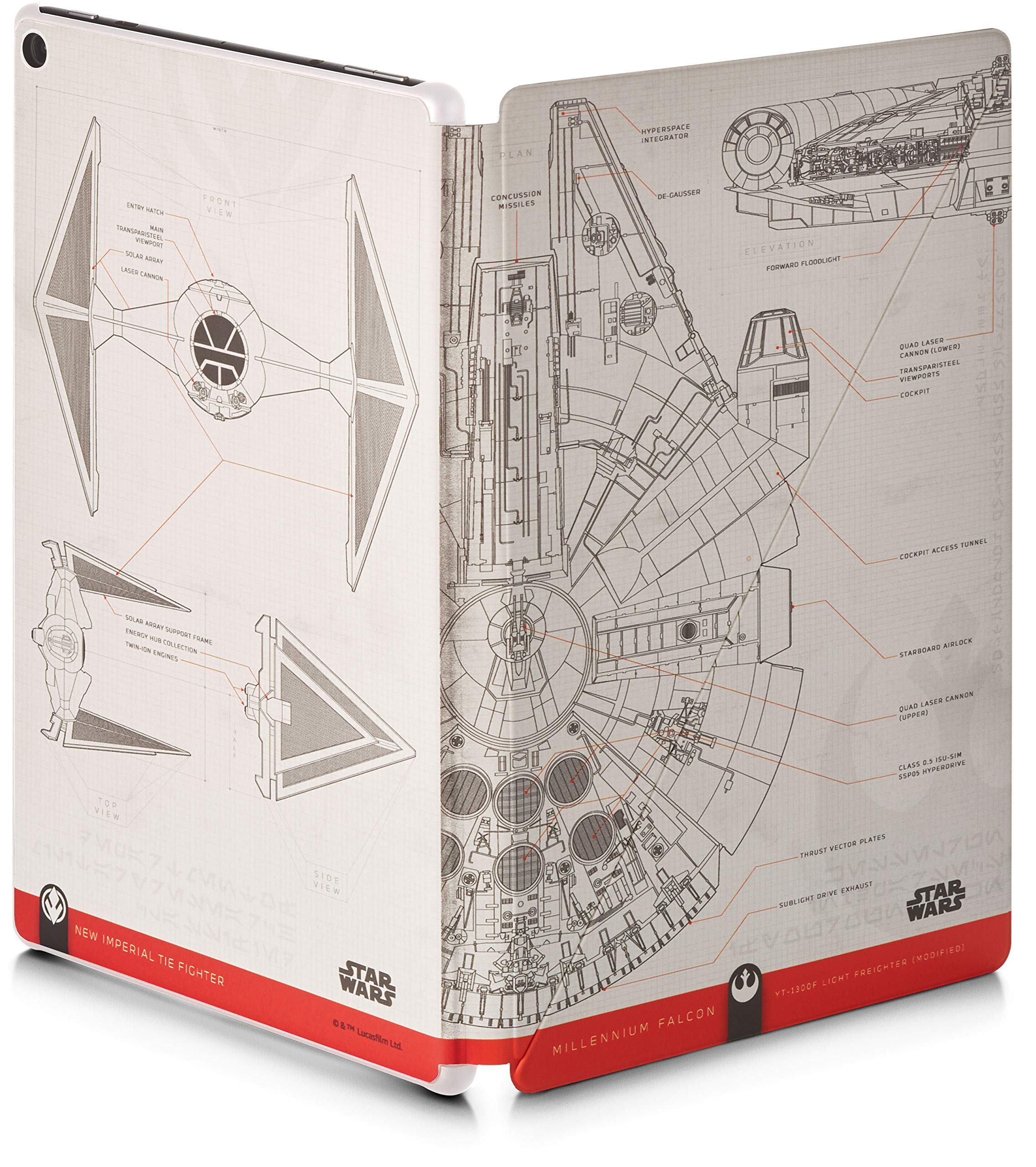 Fire 7 Tablet (16GB, Black) + Star Wars Millennium Falcon Limited Edition Standing Case + Nupro Anti-Glare Screen Protector