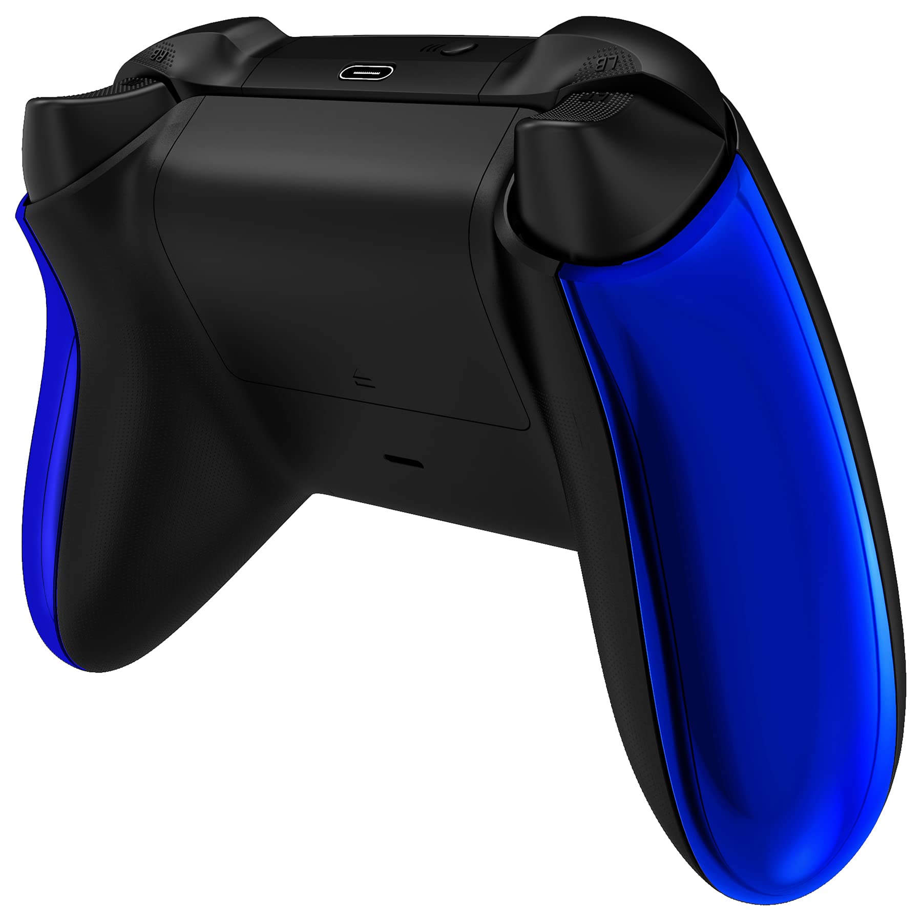 eXtremeRate Chrome Blue Replacement Side Rails + Back Shell + Faceplate for Xbox Series X/S Controller
