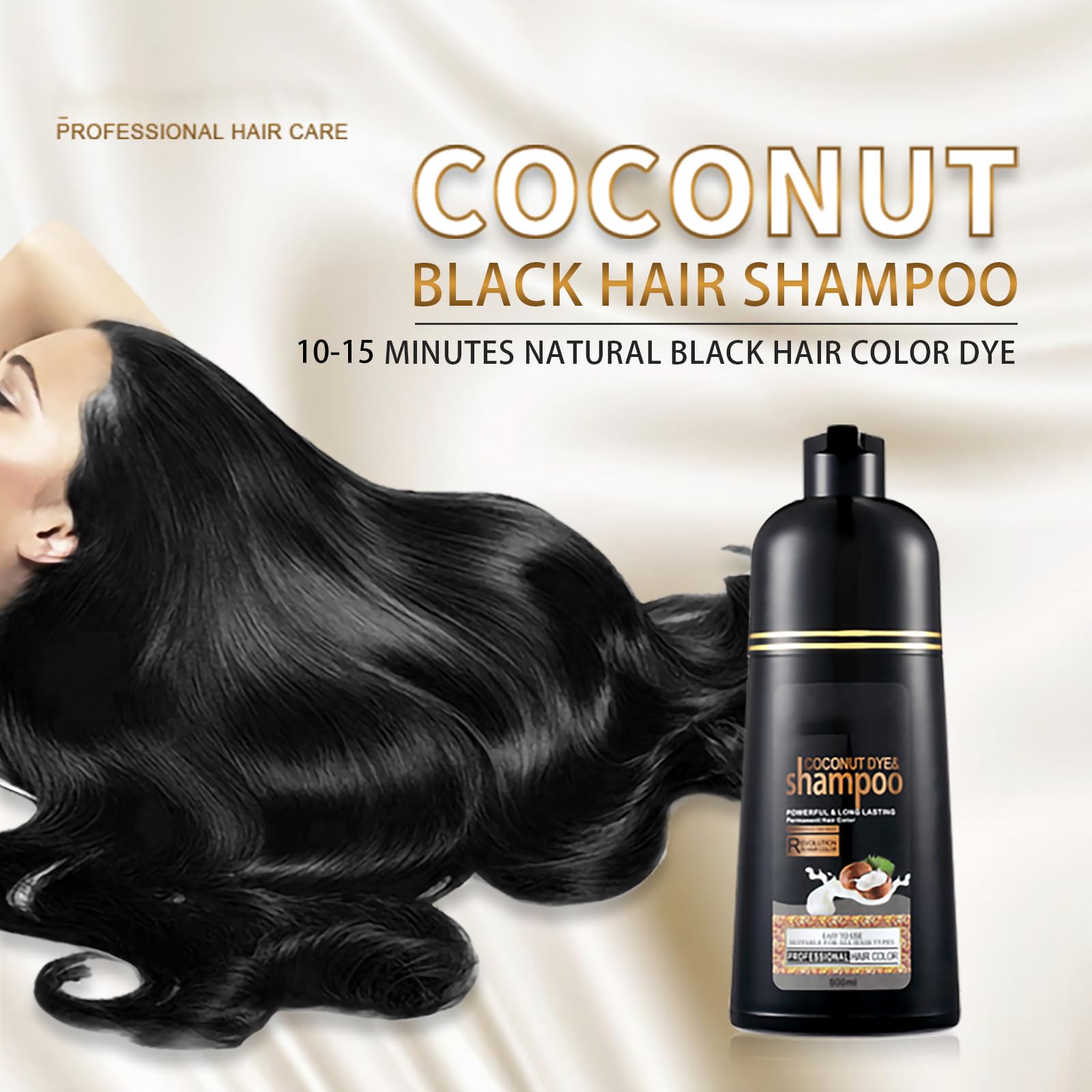 Ivnil Light Brown Hair Dye Shampoo for Instant Hair Color, for Gray Hair, Shampoo 3 in 1, 16.9 Fl Oz