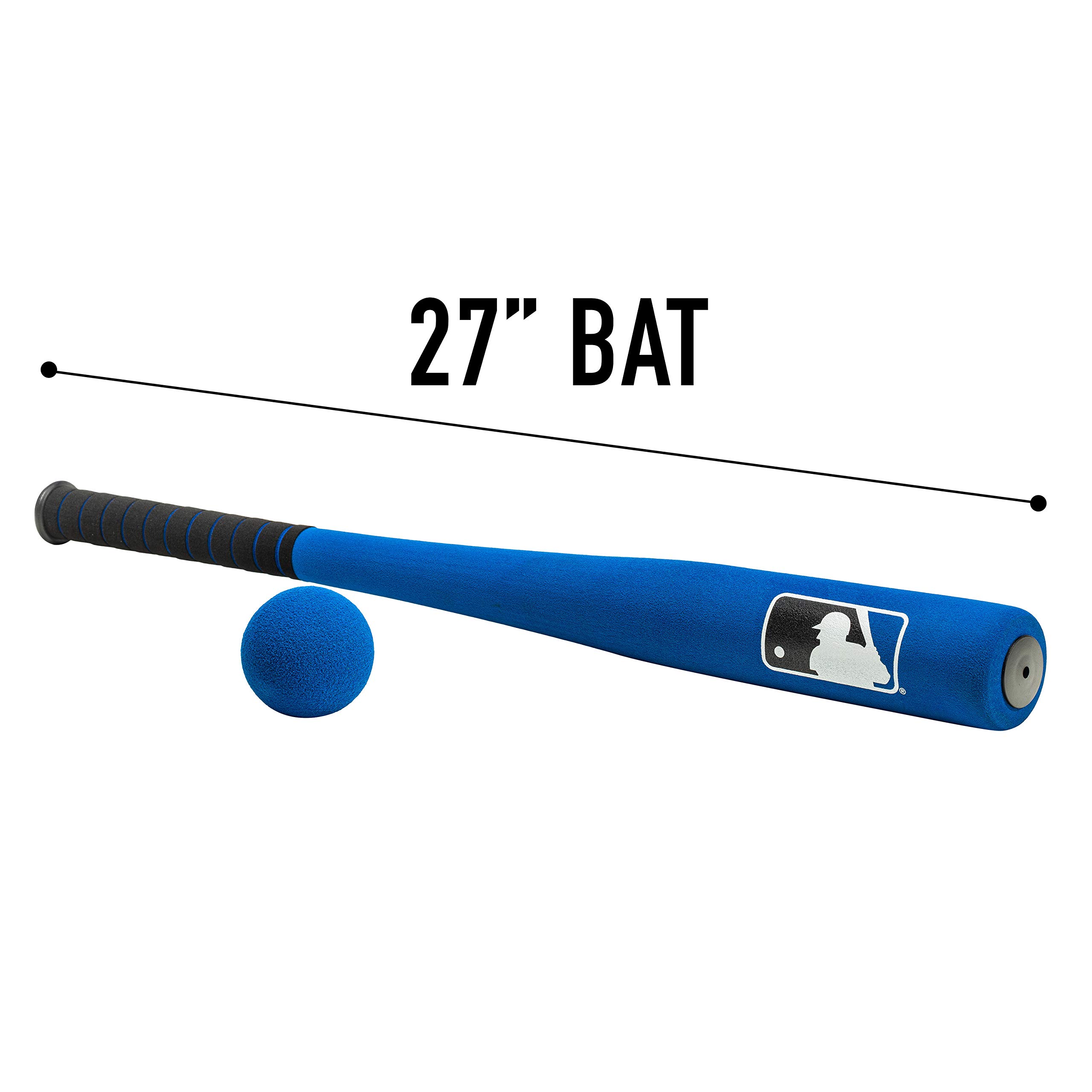 Franklin Sports MLB Kids Foam Baseball Bat + Ball Set - Toy Bat + Foam Ball Set for Kids + Toddlers - Standard Barrel - Blue - 27"