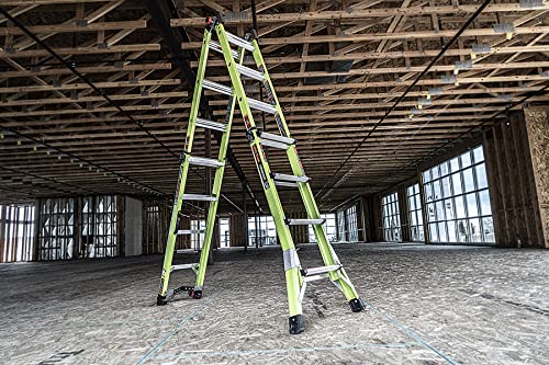 Little Giant Ladder Systems Conquest 2.0 All-Terrain, M17, 17ft, Multi-Position Ladder with Adjustable Outriggers, Fiberglass, Type 1A, 300 lbs Weight Rating, (17107-001)