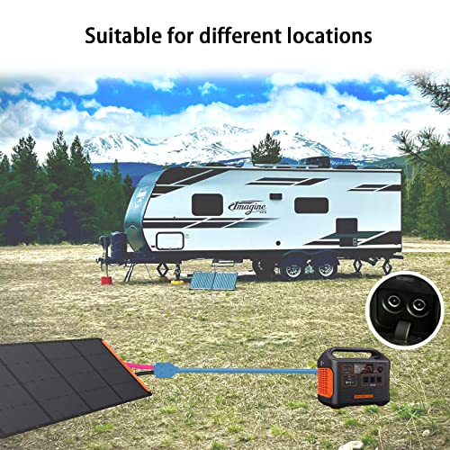 JacEnergy Solar Panel to DC 8mm Adapter Cable, Solar Connector to DC8mm ,DC 8mm Connector with DC8020 Converter for Portable Power Station GZ Yeti Jakery Solar Generator 12AWG+14AWG Heavy Duty