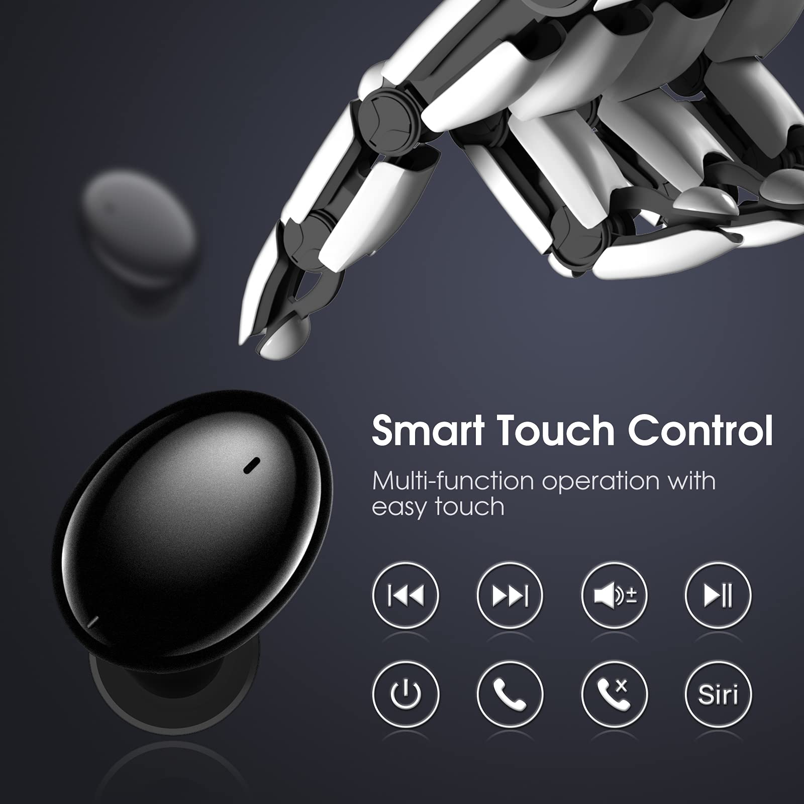 Losei D73 Wireless Earbuds with 4 Mics Clear Call & Wireless Charging Case, IPX7 Waterproof Bluetooth Headphones & 30Hrs Playtime Headset, in-Ear Stereo Mini Cordless Earphones for iPhone/Android