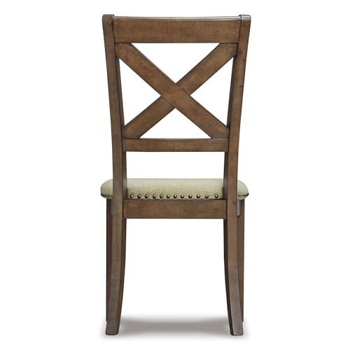 Signature Design by Ashley Moriville Modern Farmhouse 19" Upholstered Dining Room Chair, 2 Count, Brown