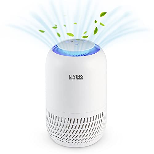 Living Enrichment Air Purifiers for Bedroom Home with True HEPA Filter, for Pet Hair Dander Allergies Odors Remover, Ozone-Free, Ultra Quiet, CARB/EPA Certified