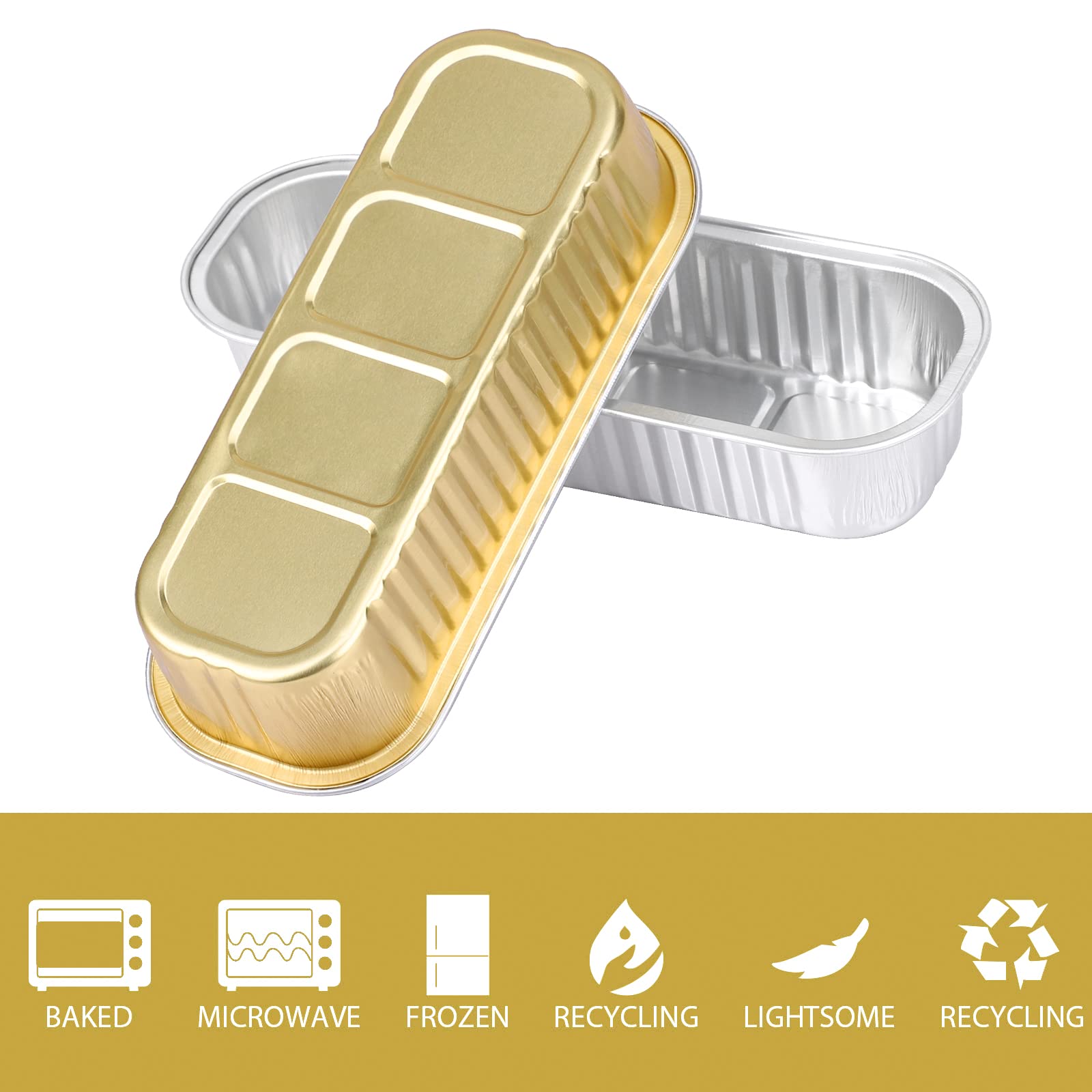 EUSOAR Aluminum Foil Cupcake Liners, 50pcs 5 Mixed Colors 6.8oz 6.5"x2.5"x1.2" Disposable Foil Ramekins Pan Tin with Lids,Cupcake Baking Cups Containers, Cheesecake Creme Brulee Ramekins Pan