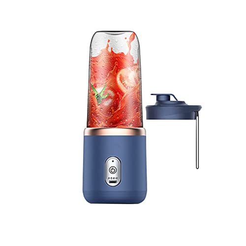 Portable Blender Travel Juicer Cup with Cup Lid & 6 Blades, 400ml Electric Smoothie Blender Maker, USB Rechargeable for Outdoors/home/office/sports/gift