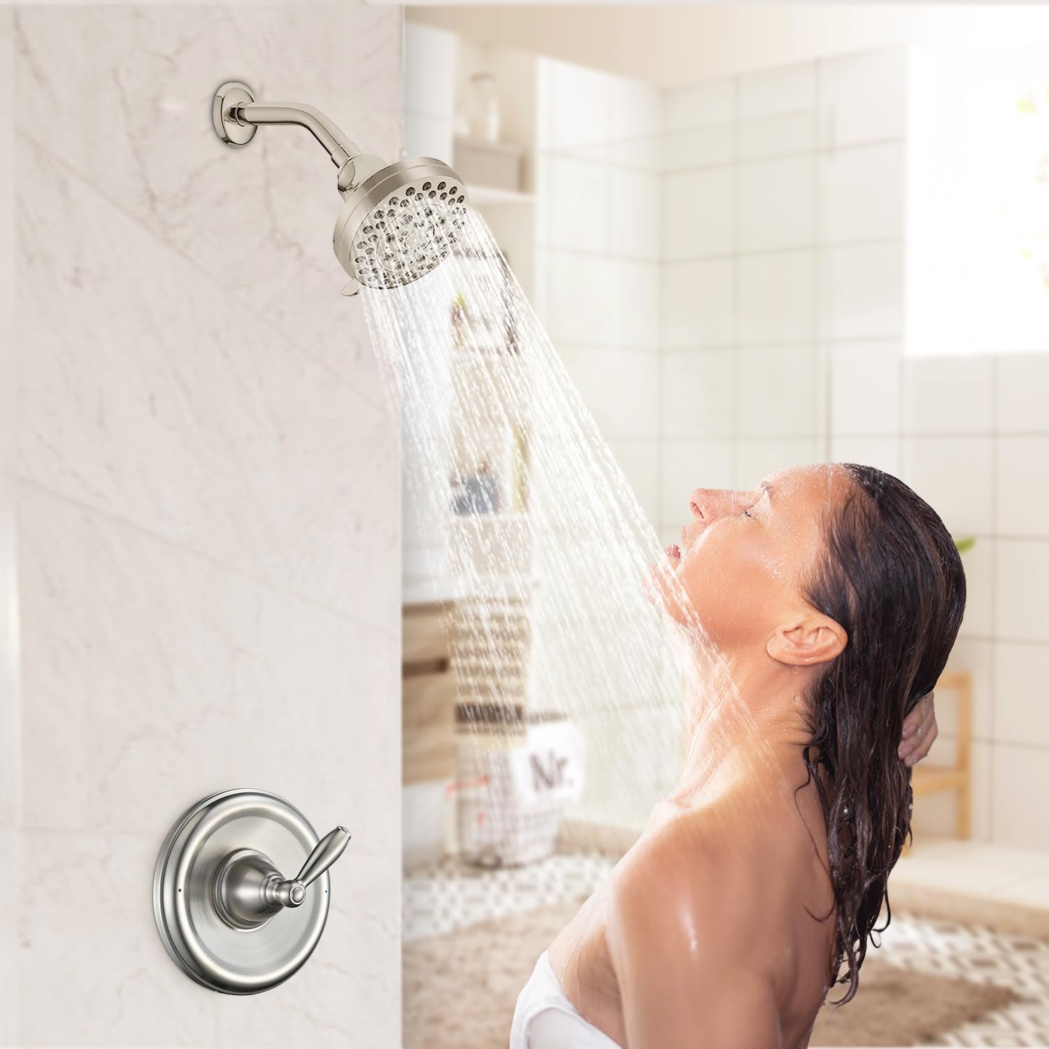 Replacement for Moen T2151BN Brantford Posi-Temp Valve Trim Kit, Pressure Balancing Tub and Shower Lever Handle,Brushed Nickel