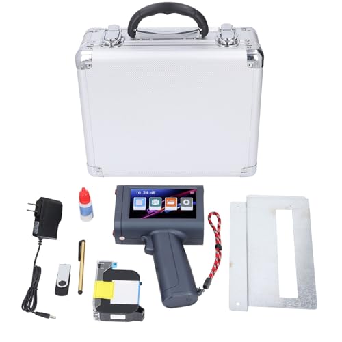 Marhynchus Portable Handheld Inkjet Printer 4.3in Color HD LED Touchscreen 600dpi 12.7mm Kit with Cartridge for Text 2D Code Bar Code (US Plug 100-240V)