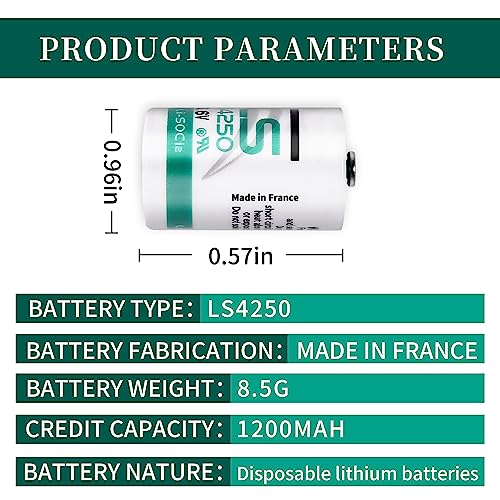 iNFISAN 2 X SAFT LS14250 1/2 AA 3.6v Battery 14250 Can Use for Dogwatch R9 Leash 1200mAh High Capacity
