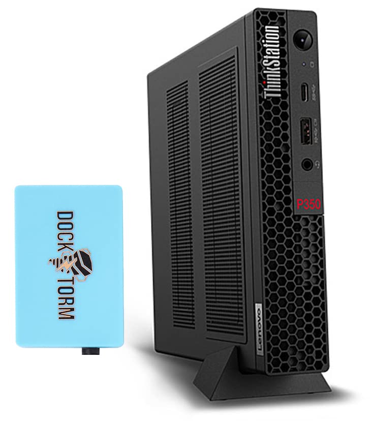 Lenovo ThinkStation P340 Tiny Home & Business Desktop (Intel i7-10700 8-Core, 32GB RAM, 512GB PCIe SSD, T600 4GB, USB 3.2, Display Port, SD Card, Black, Win 11 Pro) with Hub
