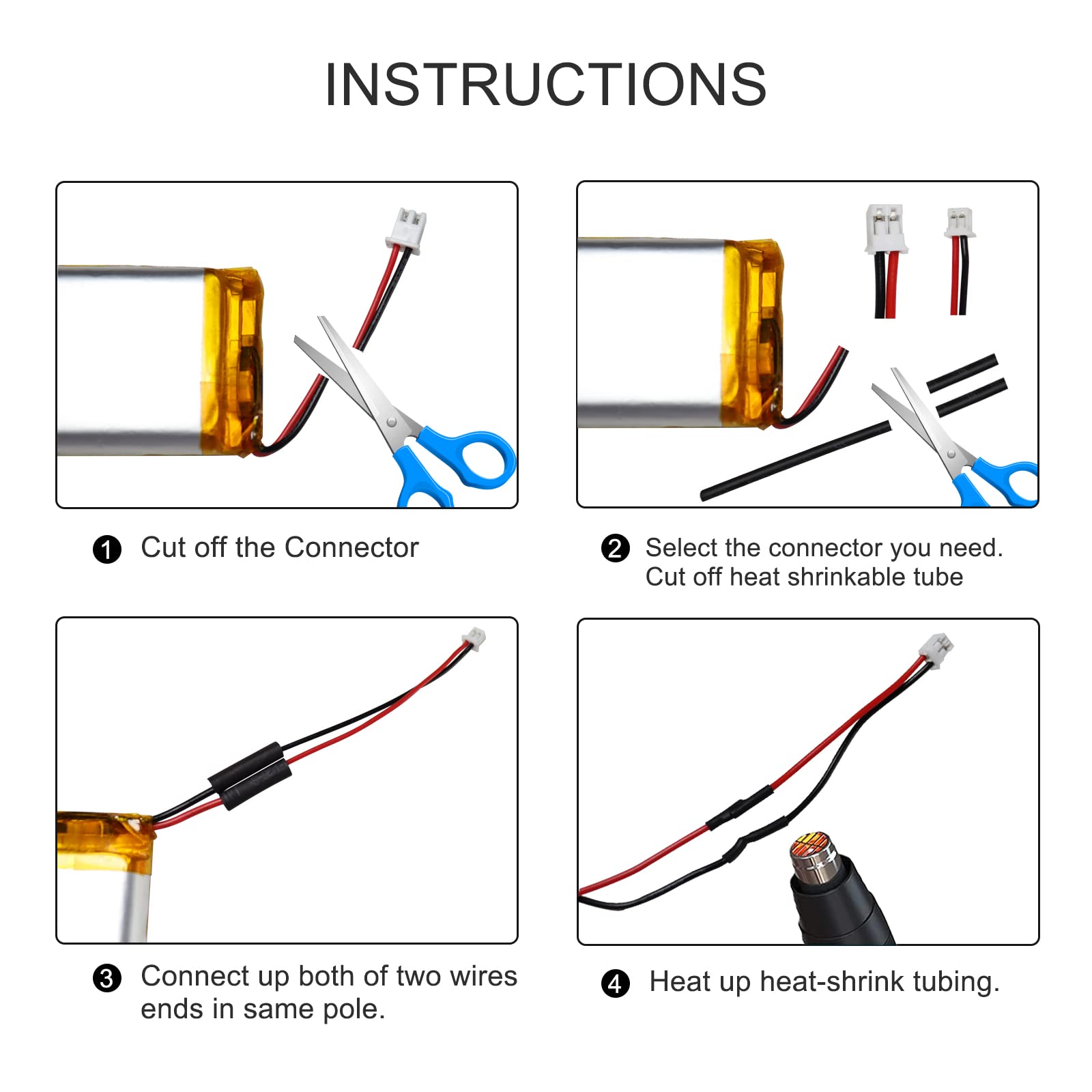 KBT 3.7V 1200mAh Li-Polymer Battery: 103040 Lipo Rechargeable Lithium-ion Replacement Batteries with JST Connector