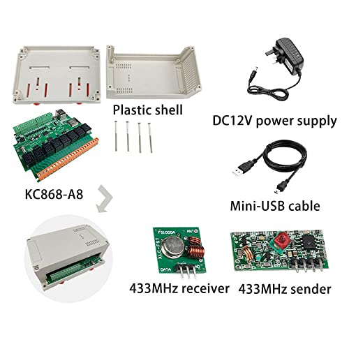KControl KC868-A8 Kit with Shell ESP32 Development Board KINCONY 8 Channel Ethenret Relay Module Switch Home Automation DIY IOT Project