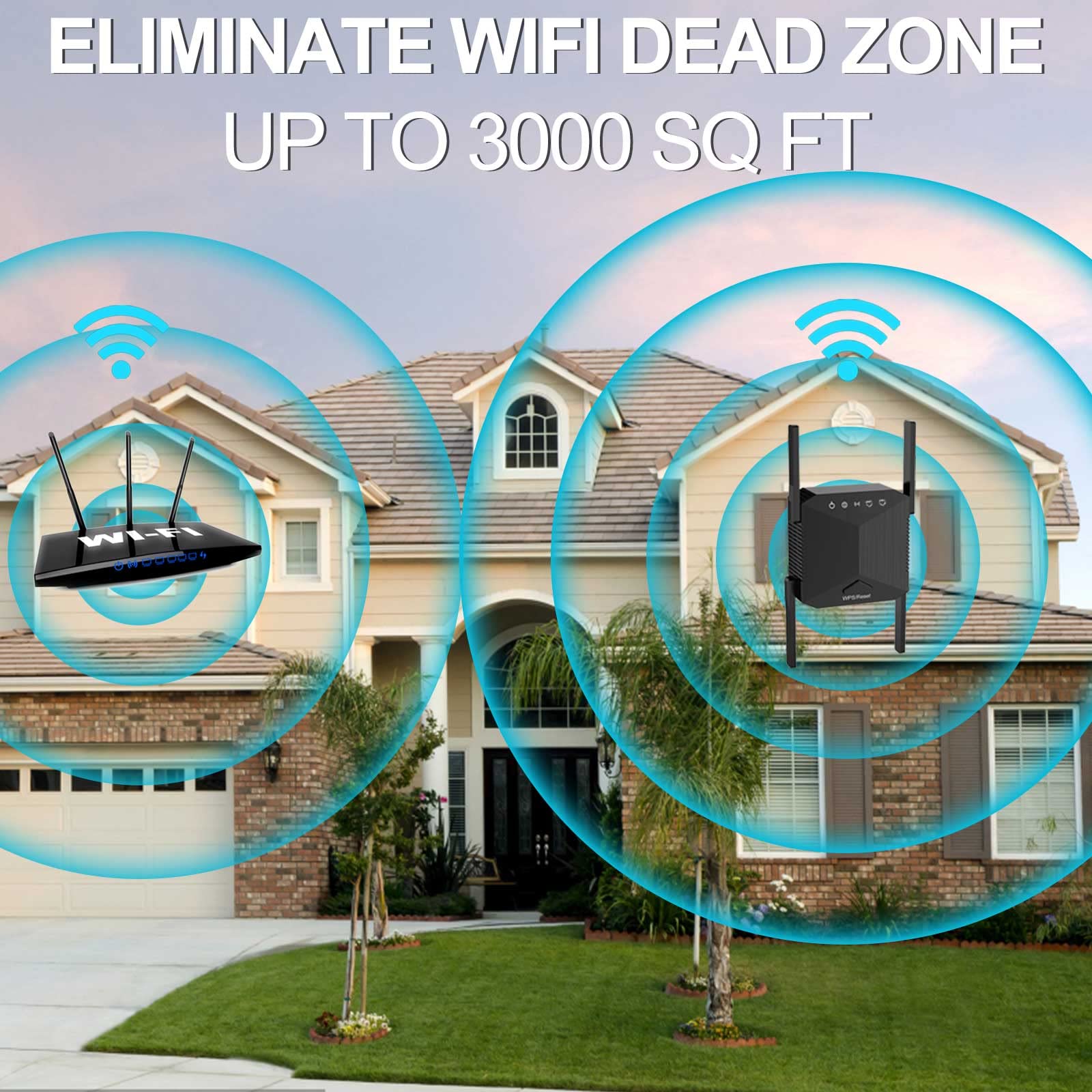 LBWLYW WiFi Range Extender WiFi Repeater 2023 Newest Release Simple Setup Wireless Signal Booster 1-Tap Setup, Supports Access Point, Alexa Compatible Home WiFi Range Extender