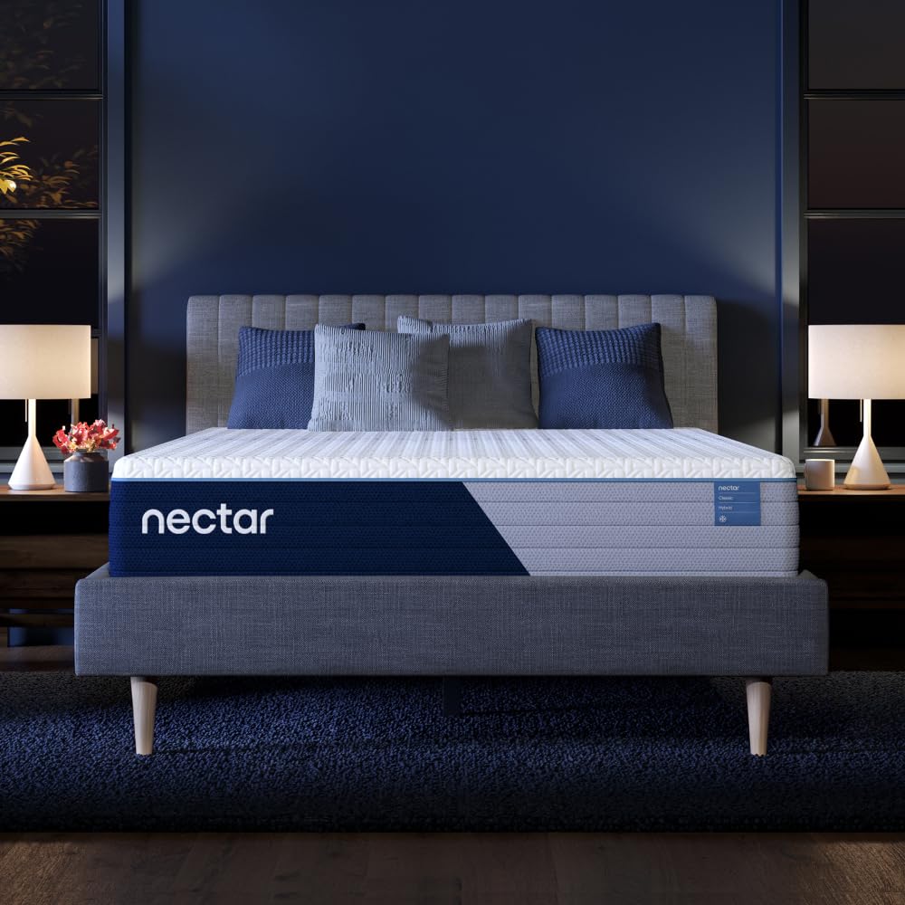 Nectar Classic Hybrid 12ā Queen Mattress (New Version) - Medium Firm - Contouring Memory Foam & Innerspring Coils - Cooling Top Layer - Pressure-Relief - 365-Night Trial & Forever Warranty