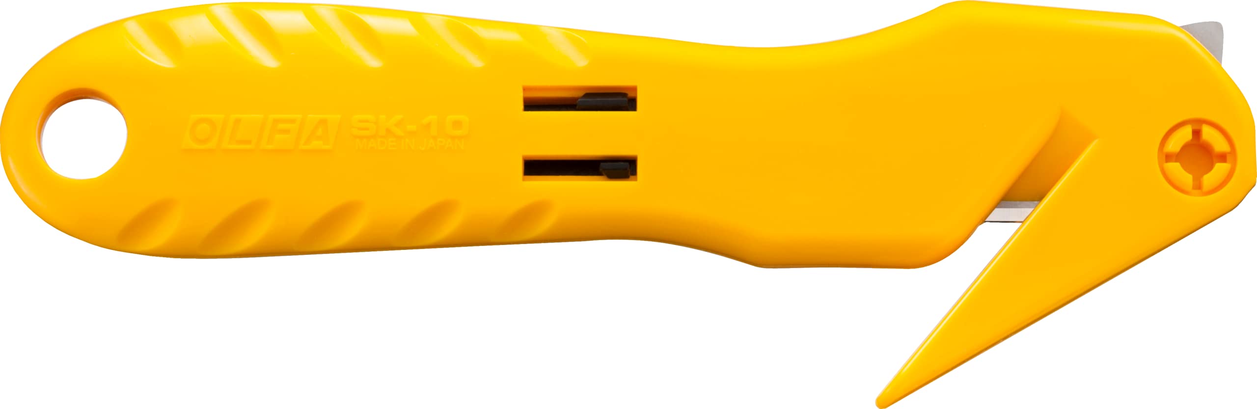 OLFA Concealed Blade Safety Utility Knife (SK-10) - Multi-Purpose Safety Cutter w/Concealed Blade, Tape Splitter, & Non Slip Ergonomic Handle, Replacement Blades: OLFA SKB-10 Safety Blades