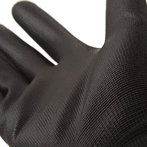 Liberty P-Grip Ultra-Thin Polyurethane Palm Coated Glove with 13-Gauge Nylon/Polyester Shell, Medium, Black (Pack of 12)