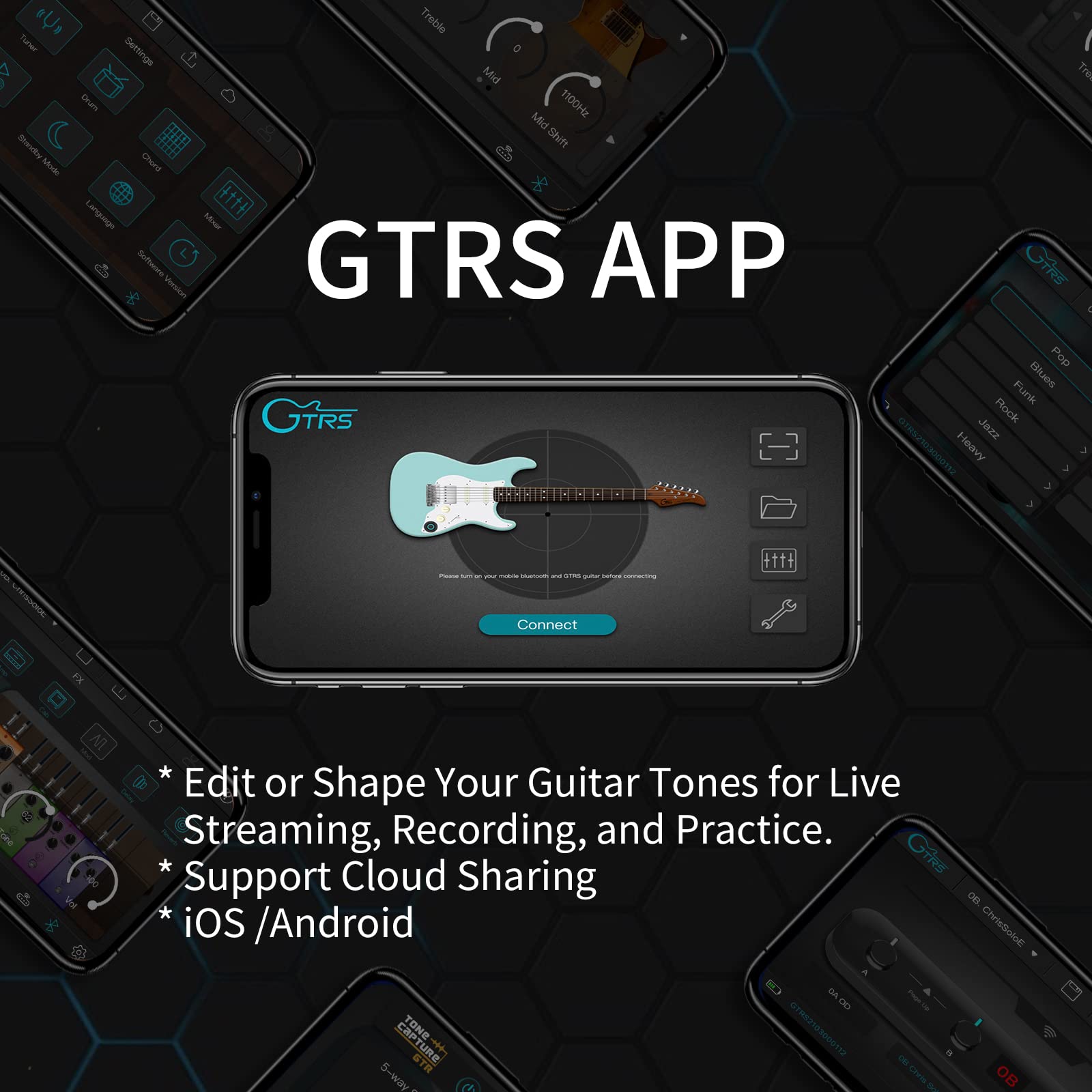 GTRS W800 Professional Electric Guitar Kit with Intelligent Process System and GTRS Wireless Footswitch Controller