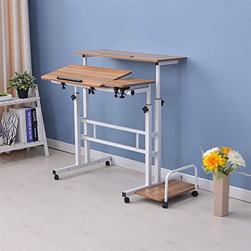 MJWDP 4 in 1 Adjustable Laptop Desk Multifunctional Computer Desk Table 2-Layer Study Desk PC Laptop Table Desk Stand with Mouse Pad (Color : E)
