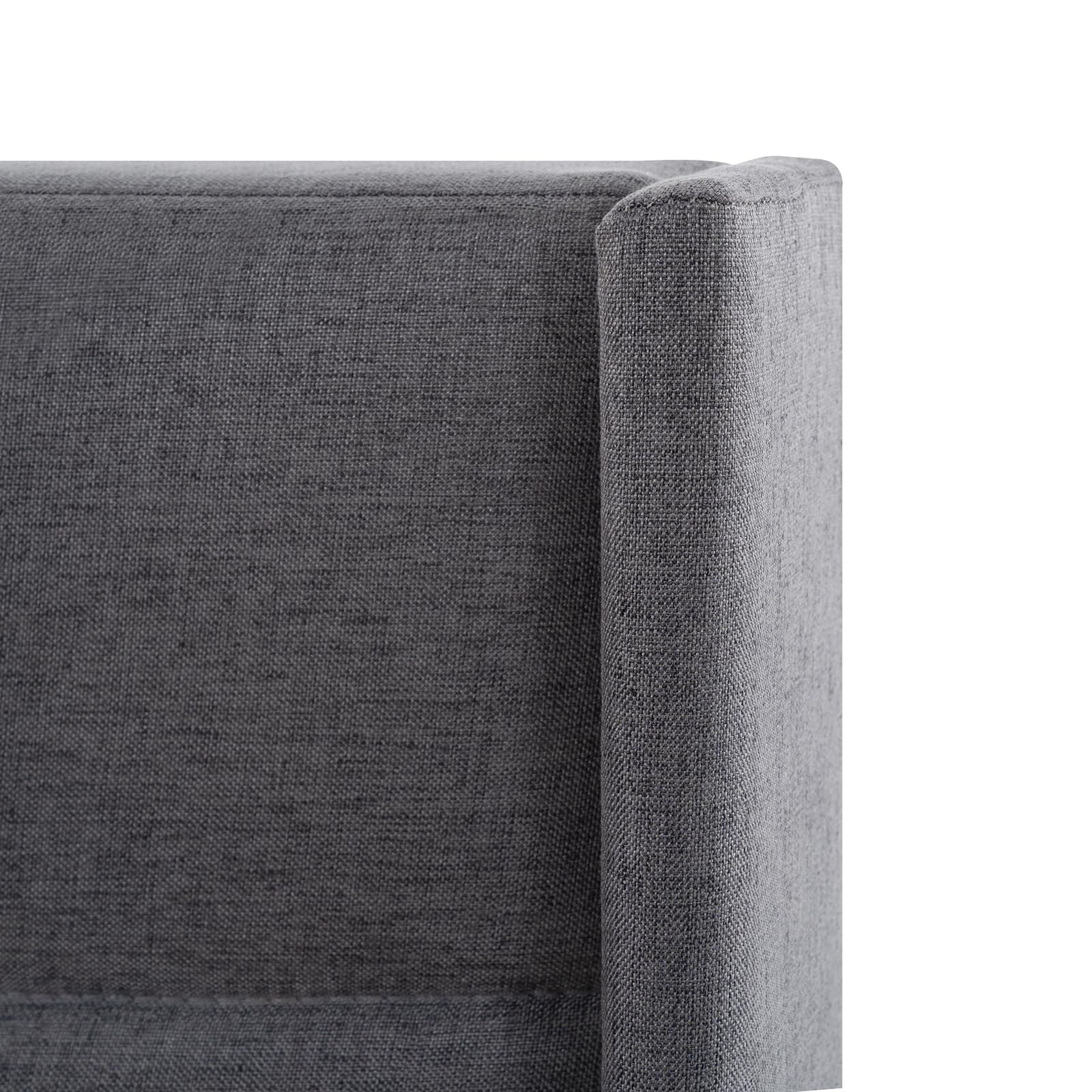 NELGUTA Full Bed Frame Upholstered with Headboard,Bed Frame Platform Linen Fabric Headboard Wooden Slats Support,Easy Assembly No Box Spring Needed Dark Gray(Full)