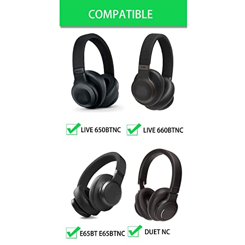 Live 650BTNC Earpads Replacement Ear Cushion Protein Leather Memory Foam Ear Pads Compatible with JBL E65BTNC Duet NC Live 650TNC Live 660 BTNC Wireless Over-Ear Headphones (Midnight Blue)