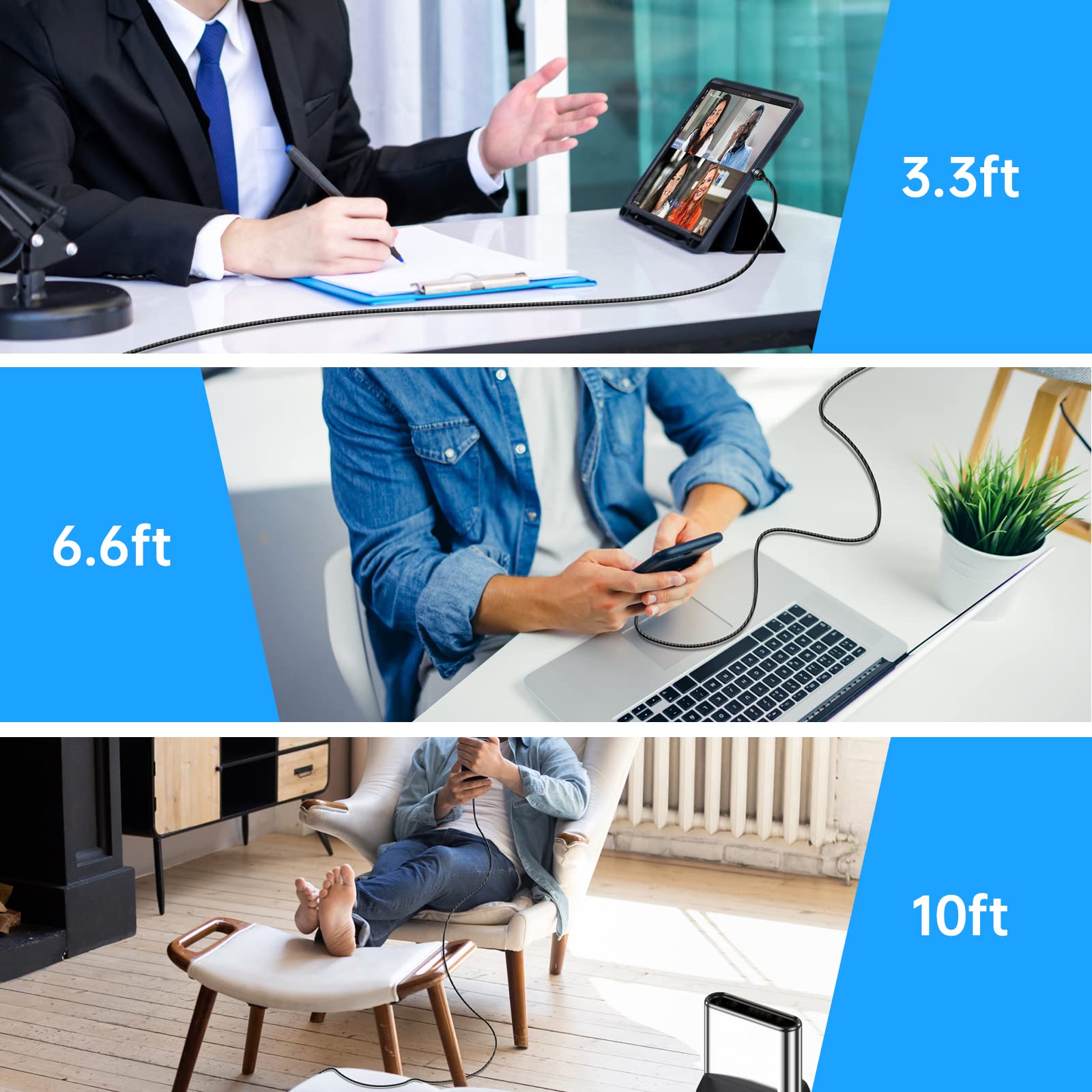 Melonboy Fast Charging Magnetic Charging Cable[3-Pack, 3.3ft+6.6ft+10ft], Gen9 Magnetic Cable 9V/2A Fast Charging and Data Transfer Magnetic Phone Charger Compatible with Micro USB, Type C…