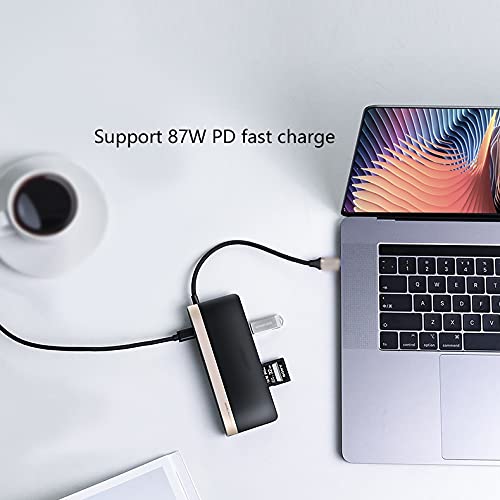 Hub Dock Adapter USB C Hub 9-in-1 with 4K HDMI, VGA, 3 USB 3.0, PD 87W, SD/TF Card Reader, Gigabit Ethernet USB C Multiport Adapter Computer Accessories
