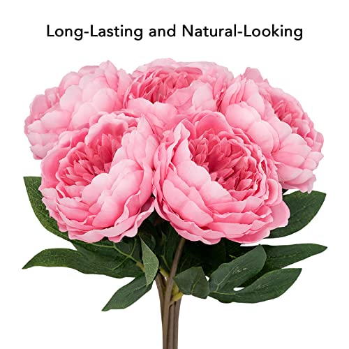 Softflame Artificial/Fake/Faux Flowers - Peony Hot Pink 6PCS for Wedding, Home, Party, Restaurant (850923)
