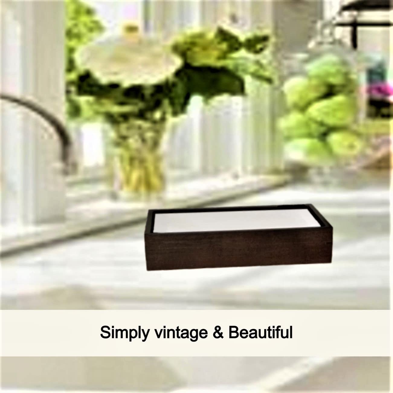 Kitchen Noble Bamboo Guest Towel Holder In Dark Walnut (9.75''x 5.50''x 2'') β Bathroom Napkin Tray β Organizer Box - For Desk, Bathroom, Dining Table, Kitchen Counter & Drawers (KN082522)
