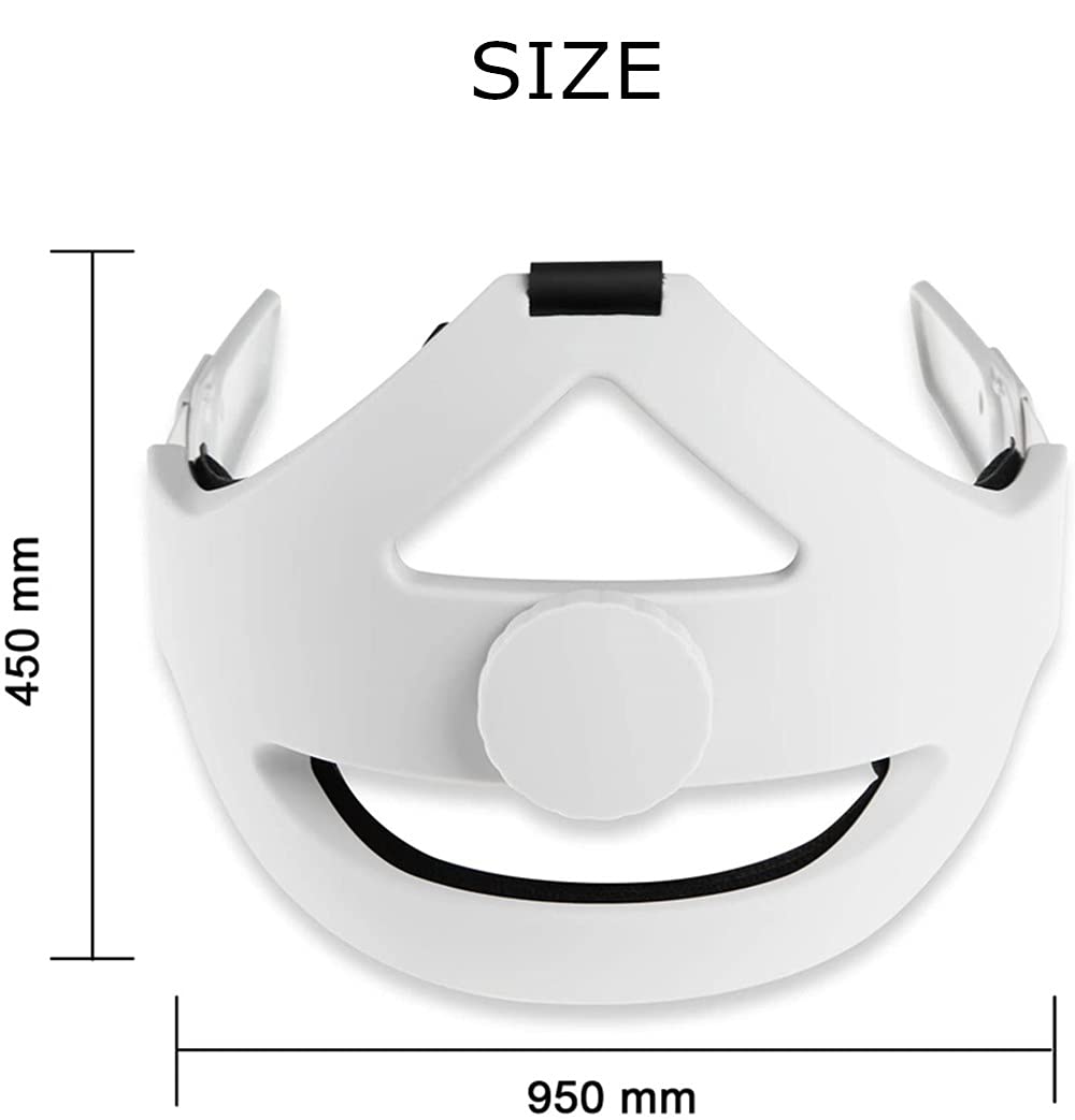 Head Strap Compatible with VR Headset Replacement for Elite Strap Adjustable Comfortable Strap with Head Cushion Reduce Pressure for Headset Reduce Head Pressure Comfortable Touch ( White)