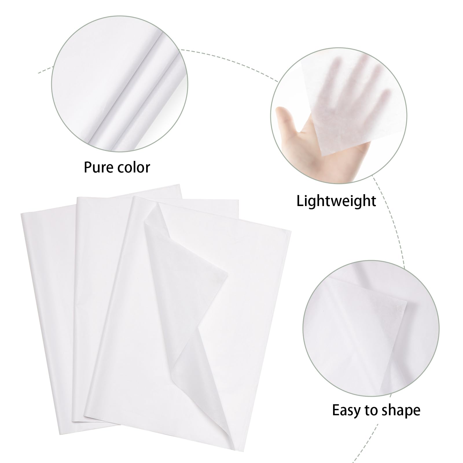 Simetufy Tissue Paper for Gift Bags, 115 Sheets of 14 x 20 Inches White Tissue Paper, Tissue Paper Bulk Wrapping Tissue Paper
