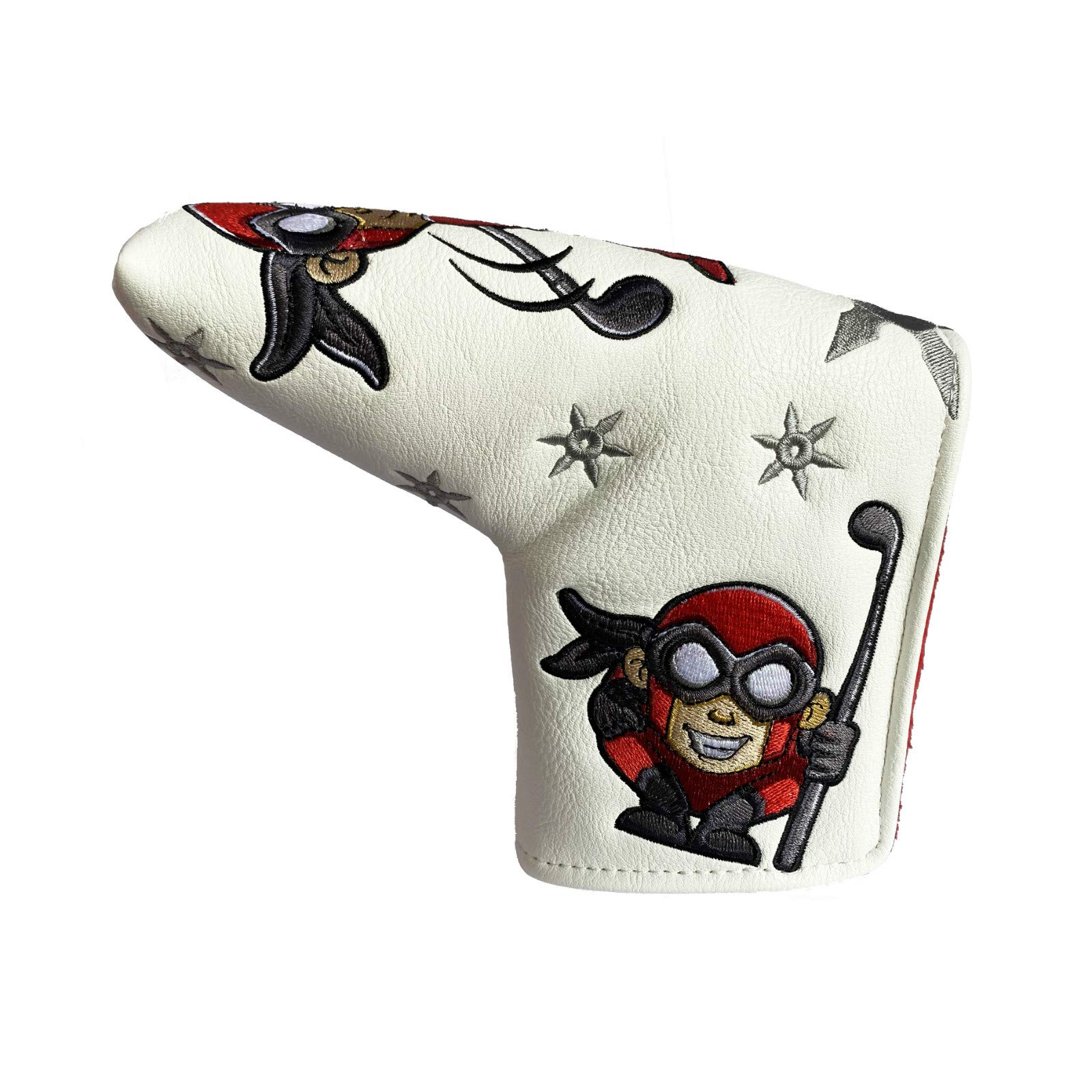 Golf Blade Putter Cover Headcover Magnetic Synthetic Leather Club Protector for Scotty Cameron Odyssey Blade Taylormade (Ninja Red)