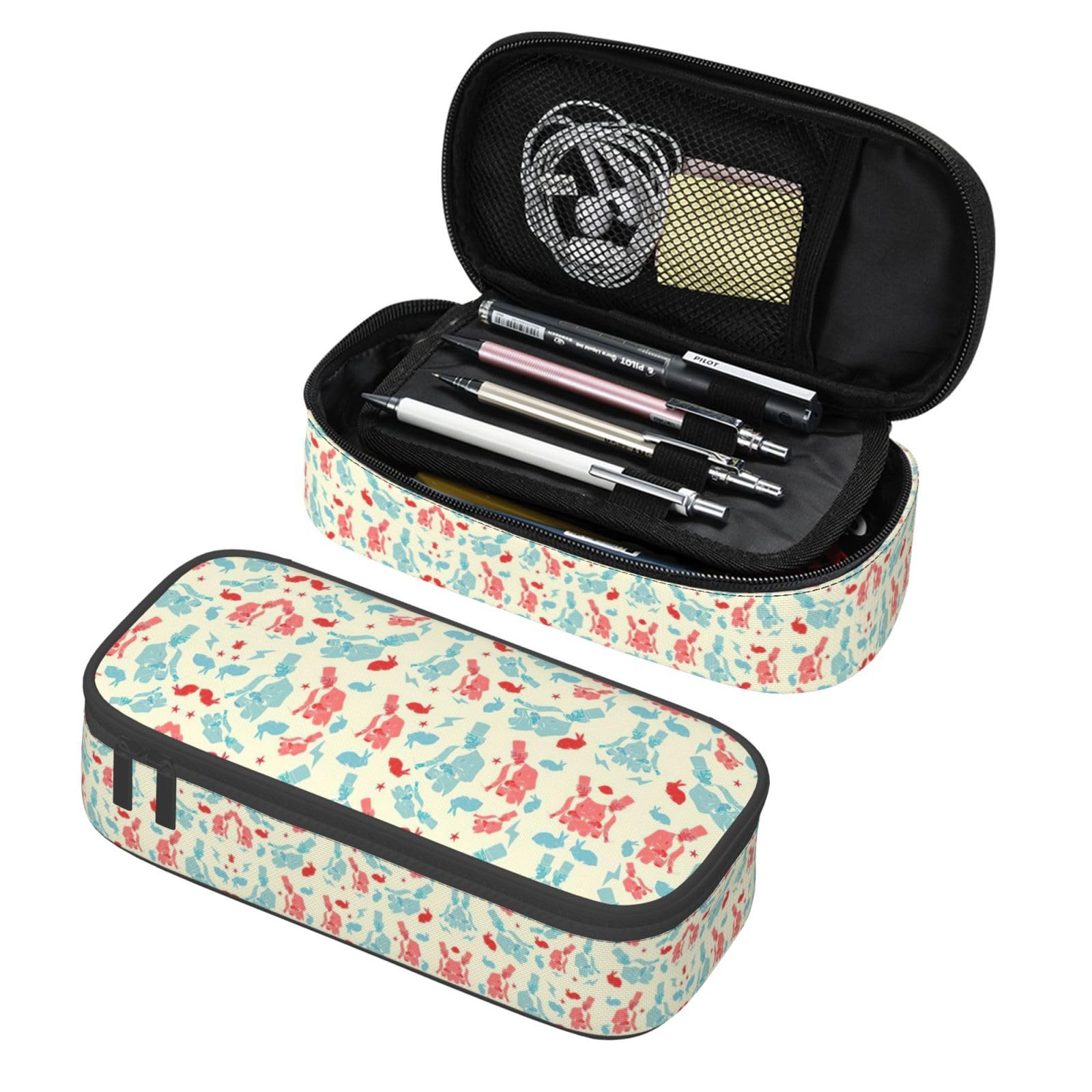 nanger Magician Rabbit Print Pencil Case Bag Big Capacity Pen Pouch, Aesthetic Stationery Organizer With Zipper