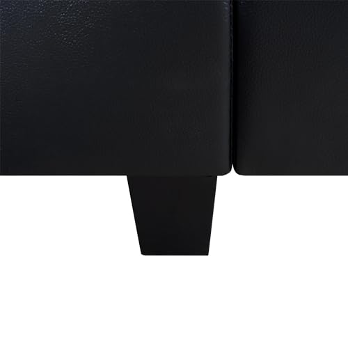 Naomi Home Elizabeth Modern Modular DIY Collection - Linen Armchair with Sturdy Wooden Frame (Sofa Set, Black/Air Leather)