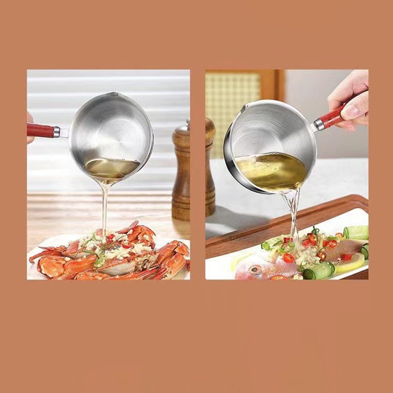 Mini Butter Warmer Pot, 300ml Premium Stainless Steel Design Oil Warmer Pan for Frying Drizzling and Pouring