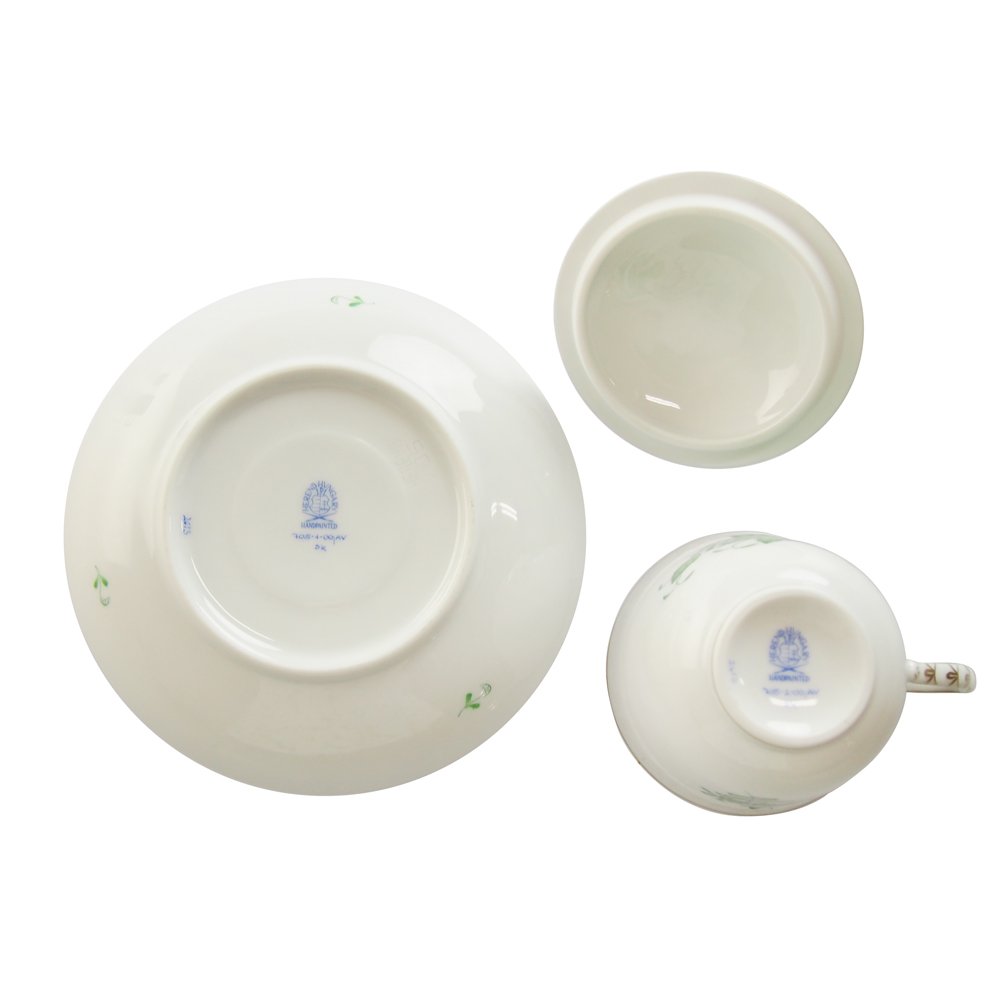 Herend AV Apony Green Herbal Tea Cup Saucer 705-0-09 [Parallel Import]